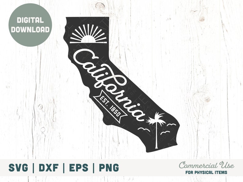 Vintage California SVG Cut File California Home Svg Golden - Etsy