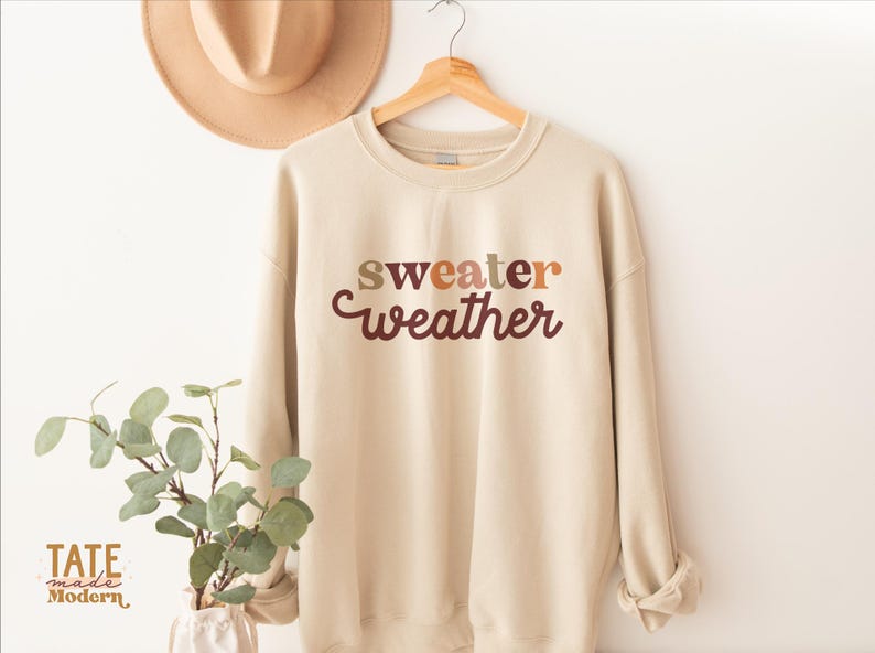 Sweater Weather Retro SVG Cut File - Retro Fall Svg, Women's Fall Shirt ...