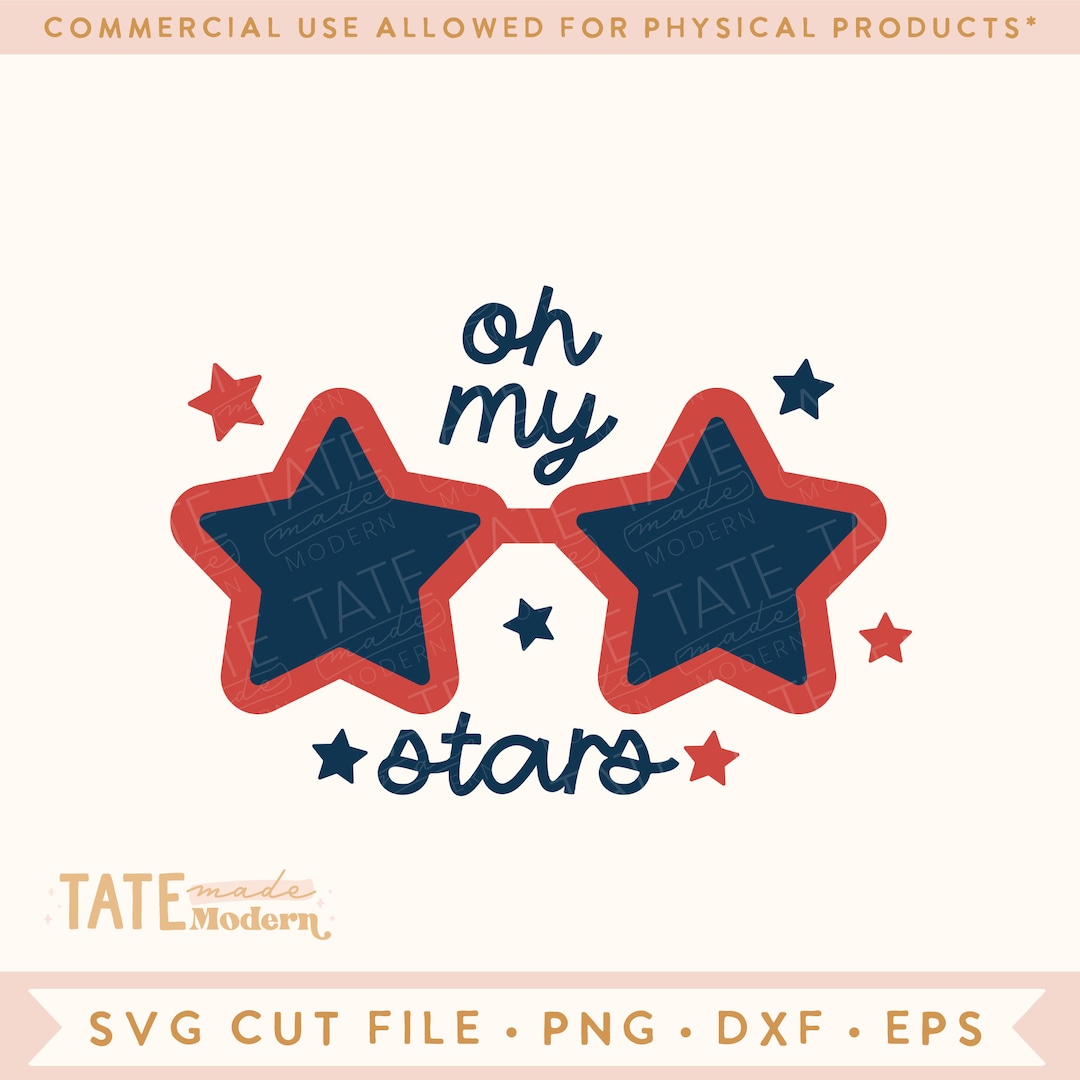 Oh My Stars SVG Cut File - Retro Independence Day Svg, Kid 4th of July ...