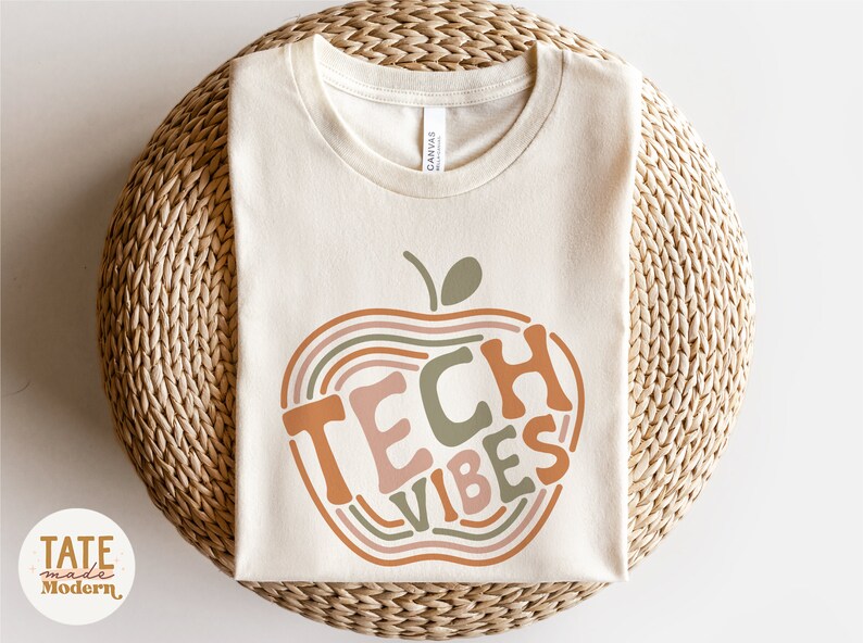 Tech Vibes Retro SVG Cut File - Technology Teacher Shirt Svg, Computer ...