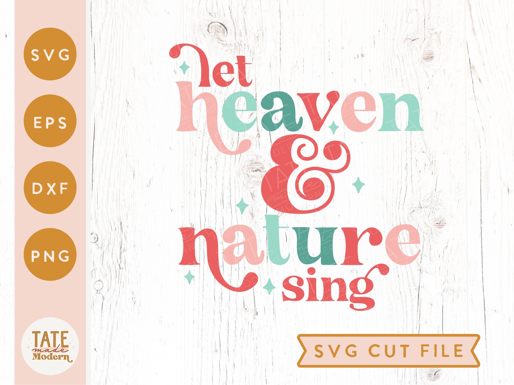 Let Heaven & Nature Sing Retro SVG Cut File Joy to the World - Etsy