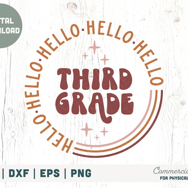 Third Grade Svg - Etsy