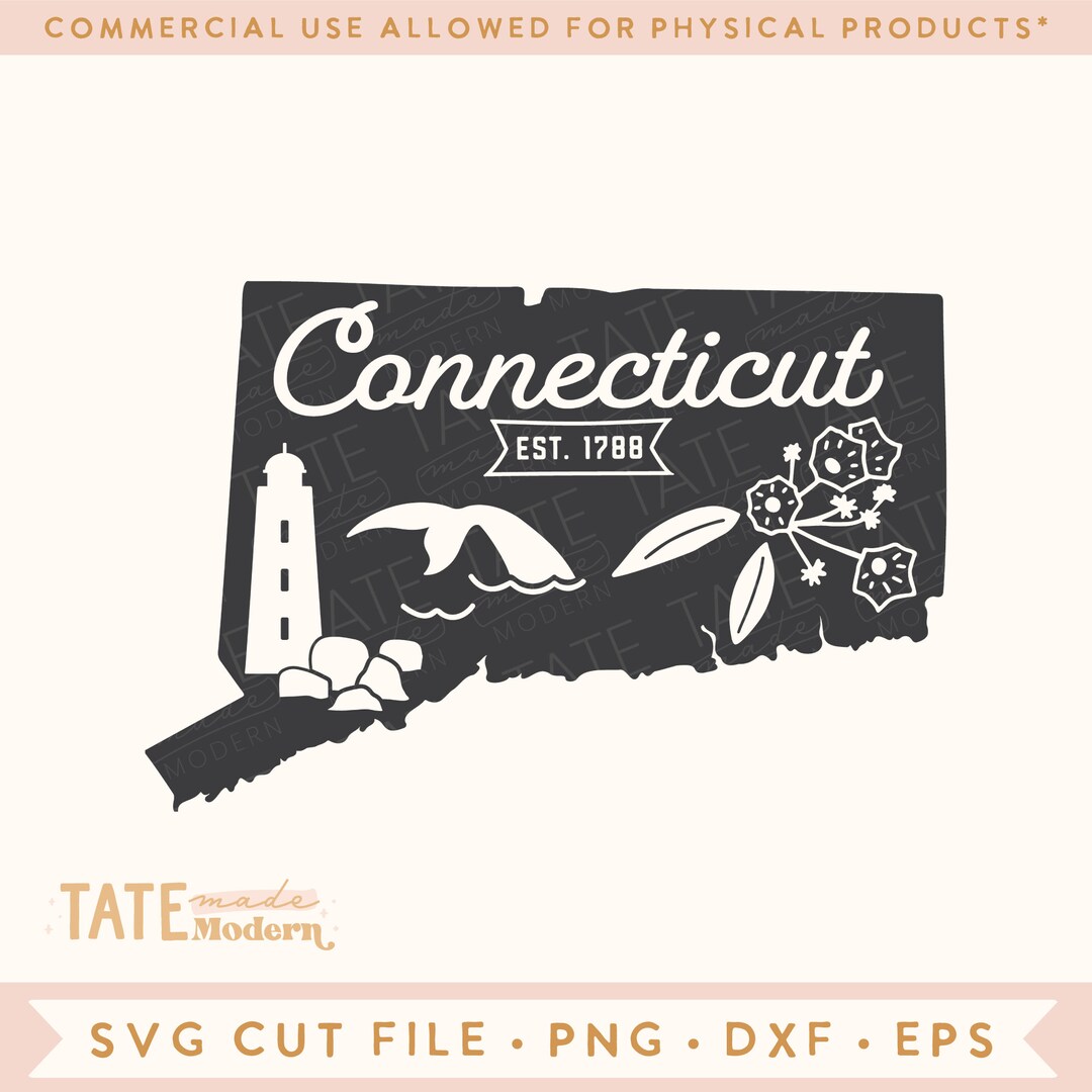 Vintage Connecticut SVG Cut File - Connecticut Home Svg, Connecticut ...