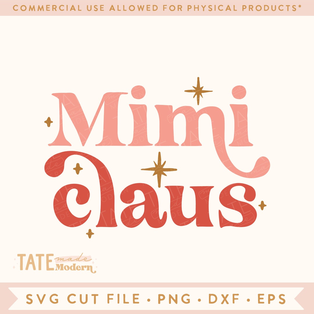 Mimi Claus Retro SVG Cut File, Christmas Grandma Shirt Svg, Christmas ...