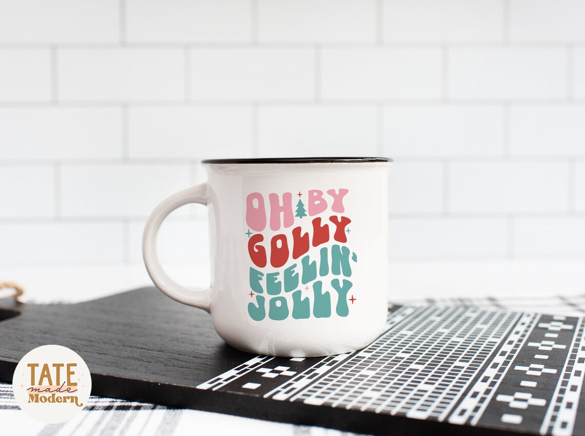 Oh by Golly Feelin' Jolly Retro SVG Cut File Christmas - Etsy
