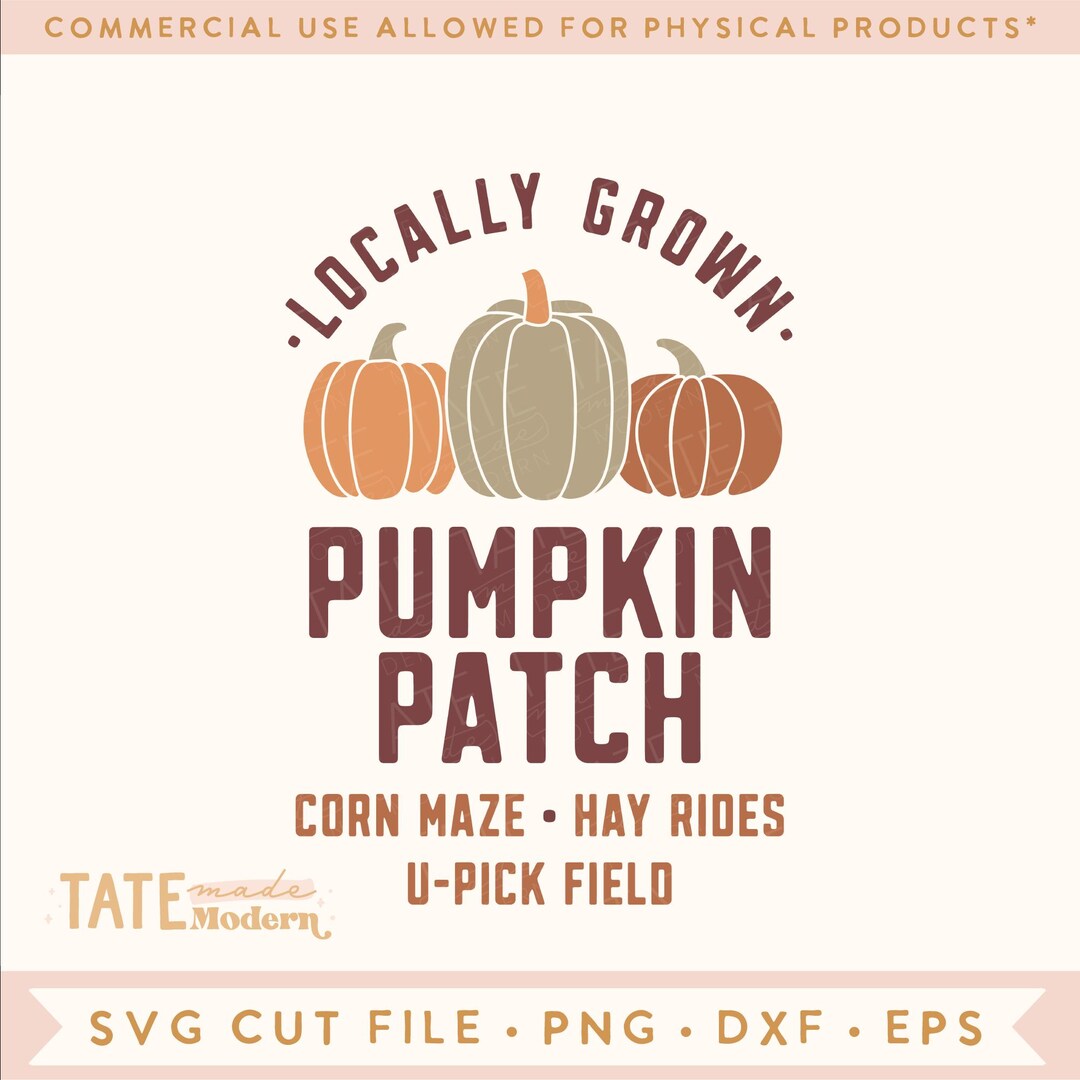 Pumpkin Patch SVG Cut File - Retro Fall Svg, Retro Pumpkin Patch Sign ...