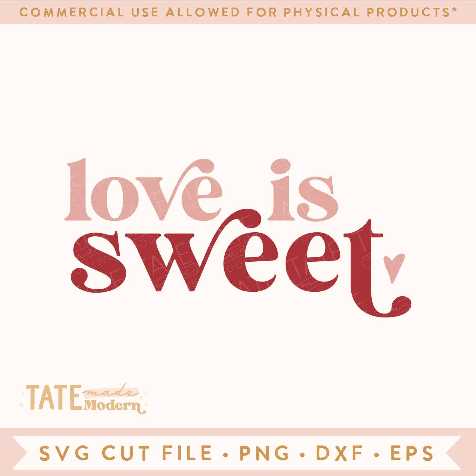 Love is Sweet SVG Cut File, Retro Valentines Day Svg, Fun Valentine ...