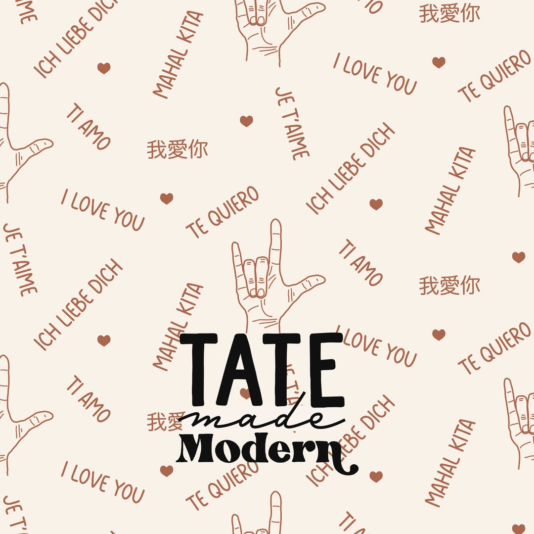 I Love You in Every Language ASL Seamless Pattern File - Neutral ...