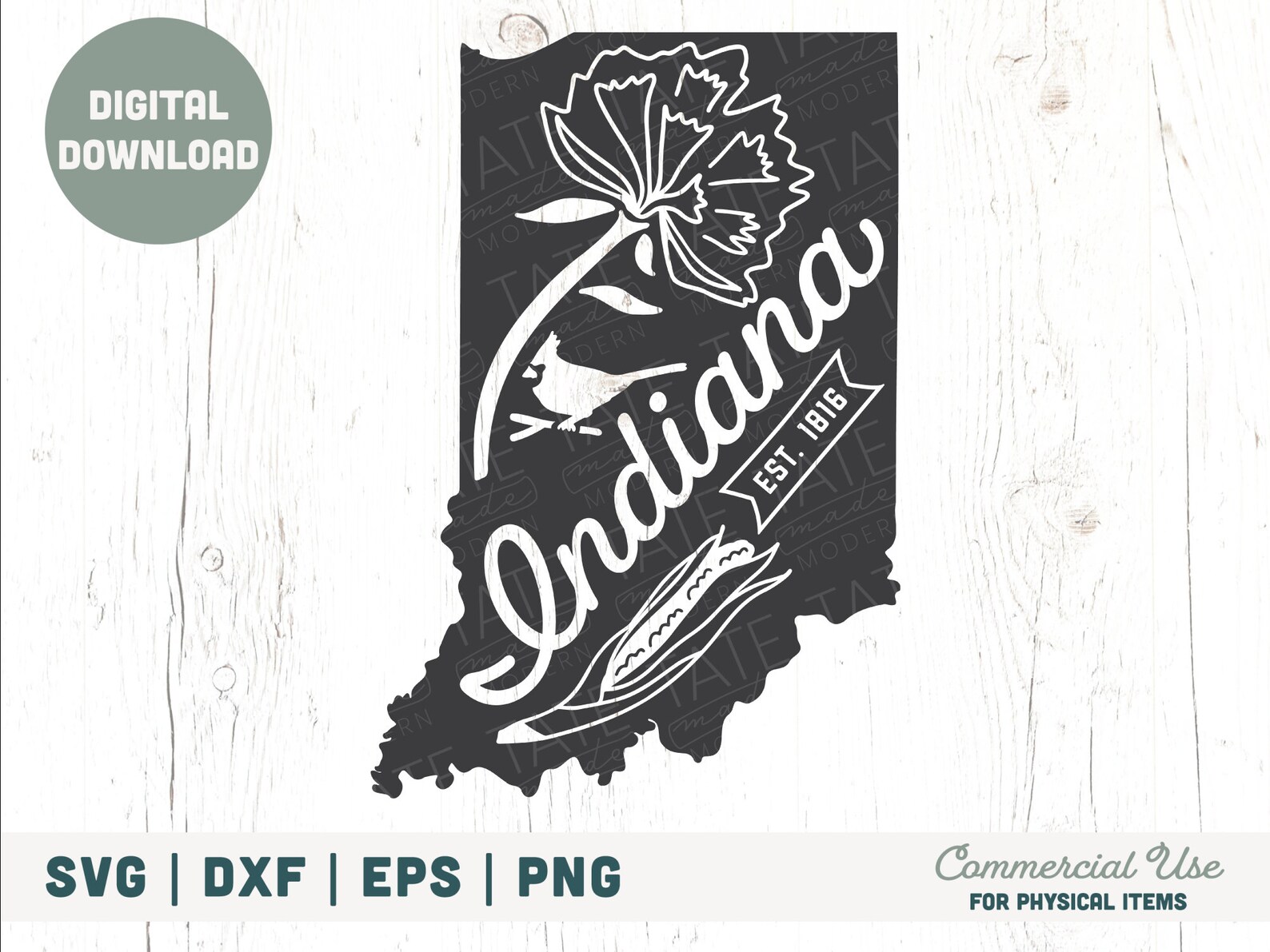 Vintage Indiana SVG Cut File Indiana Home Svg Indiana State - Etsy