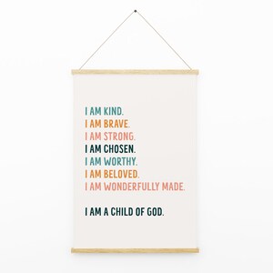 Child of God Printable Art, Boho Affirmation Scripture Kid Room, Modern ...