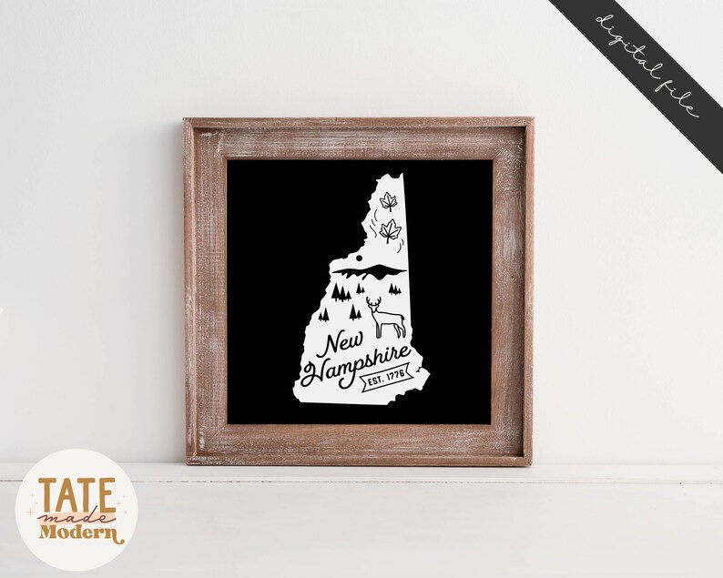 Archivo SVG vintage de New Hampshire: casa de New Hampshire, estados de ...