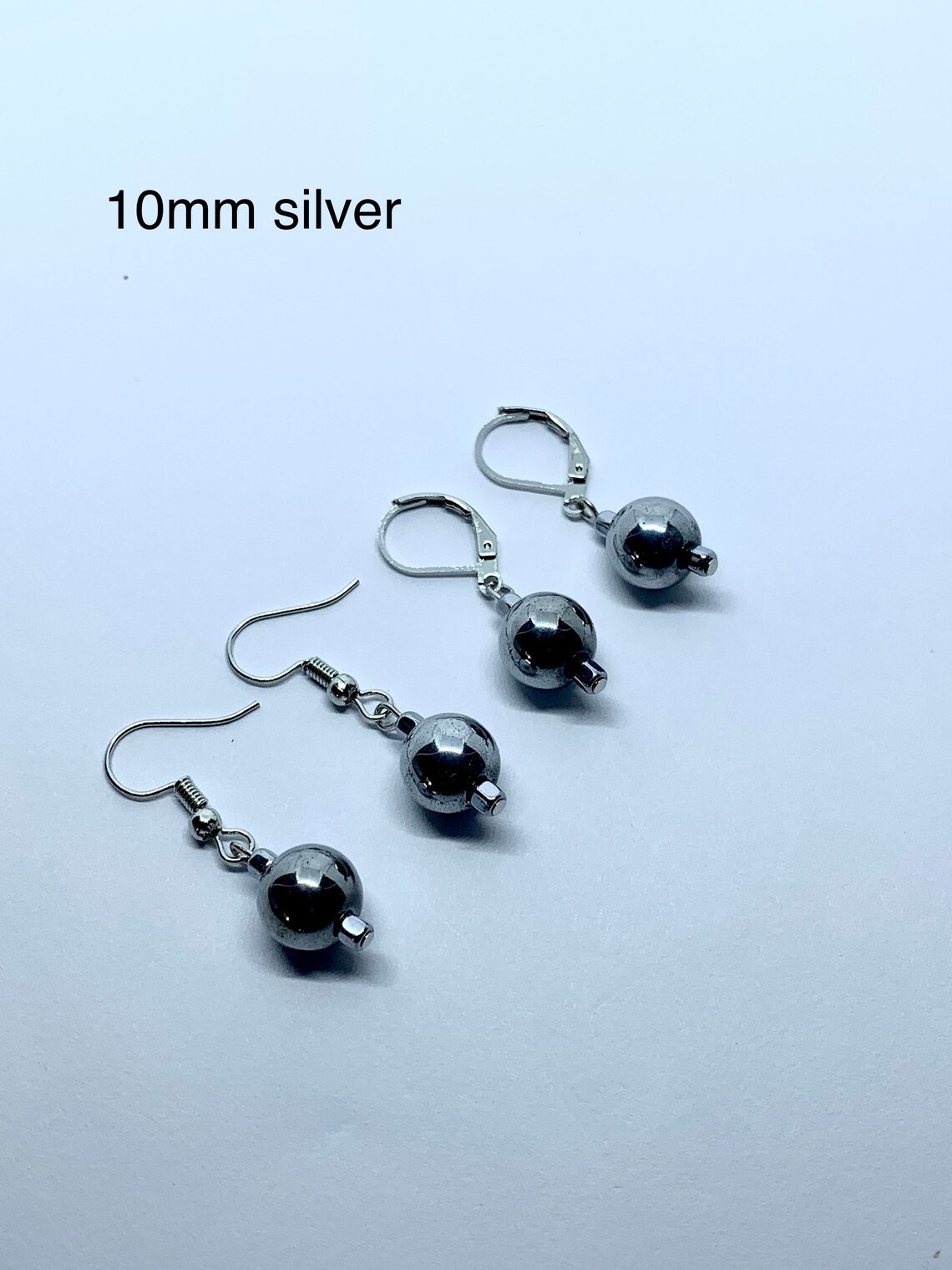 Hematite Earrings Real Hematite Ball Hematite - Etsy