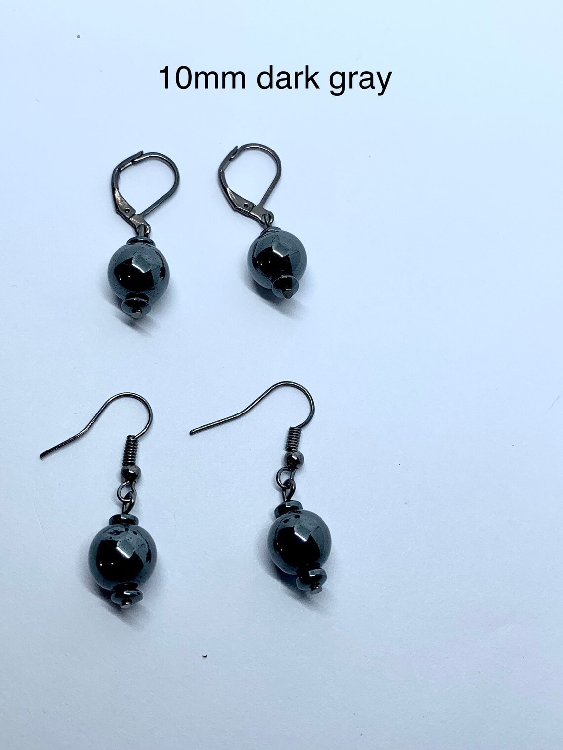 Hematite Earrings Real Hematite Ball Hematite - Etsy