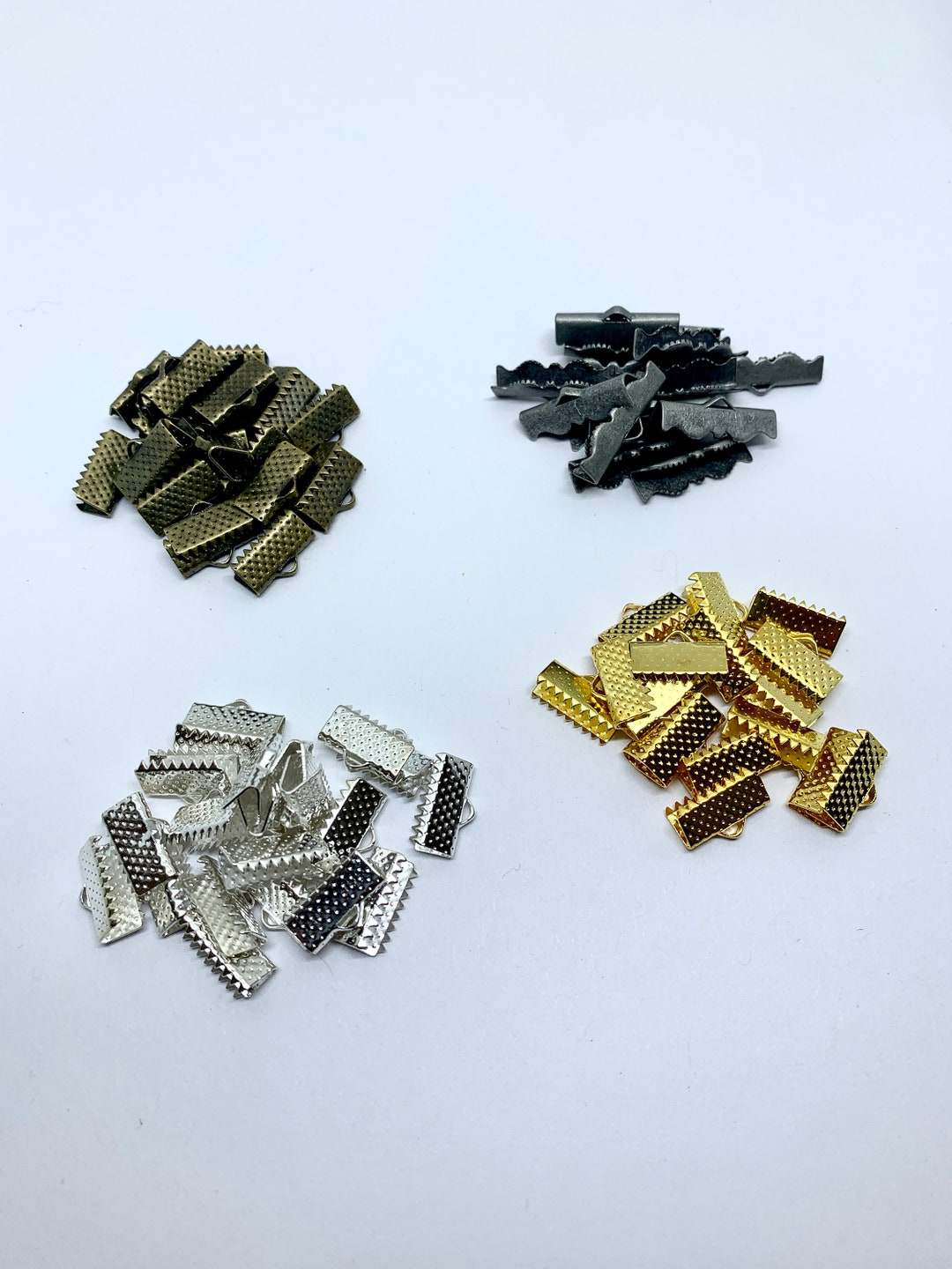 Ribbon Clasps, Connector Clips End for Bracelets, Finding, Ribbon Clamp ...