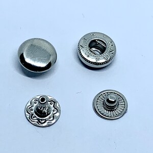 Press Studs, Metal Press Studs, 4 Part, 15 Sets 10mm Snap Fastener ...