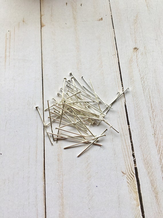 Head Pin Flat Head Pins for Jewelry Makingsupplies Rhodium | Etsy