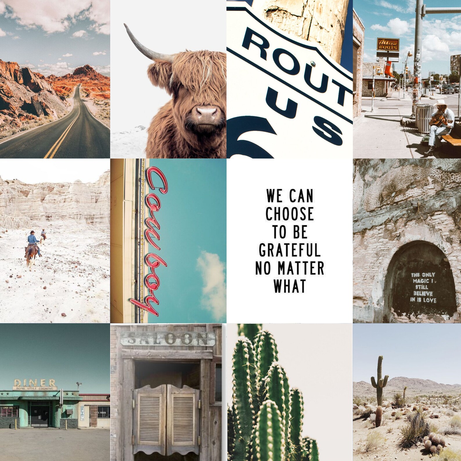 Western Whimsy Collage Kit | DIGITAL | Print Kit | Dorm Collage | 4x6 ...