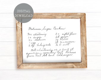 Handwritten Recipe Sign - Etsy