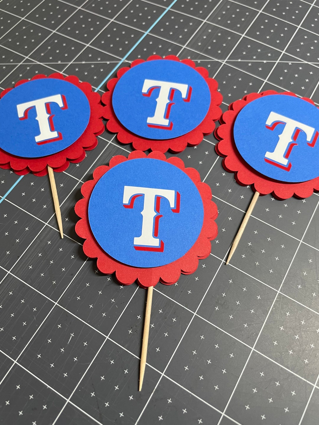 Texas Rangers Cupcake Toppers - Etsy