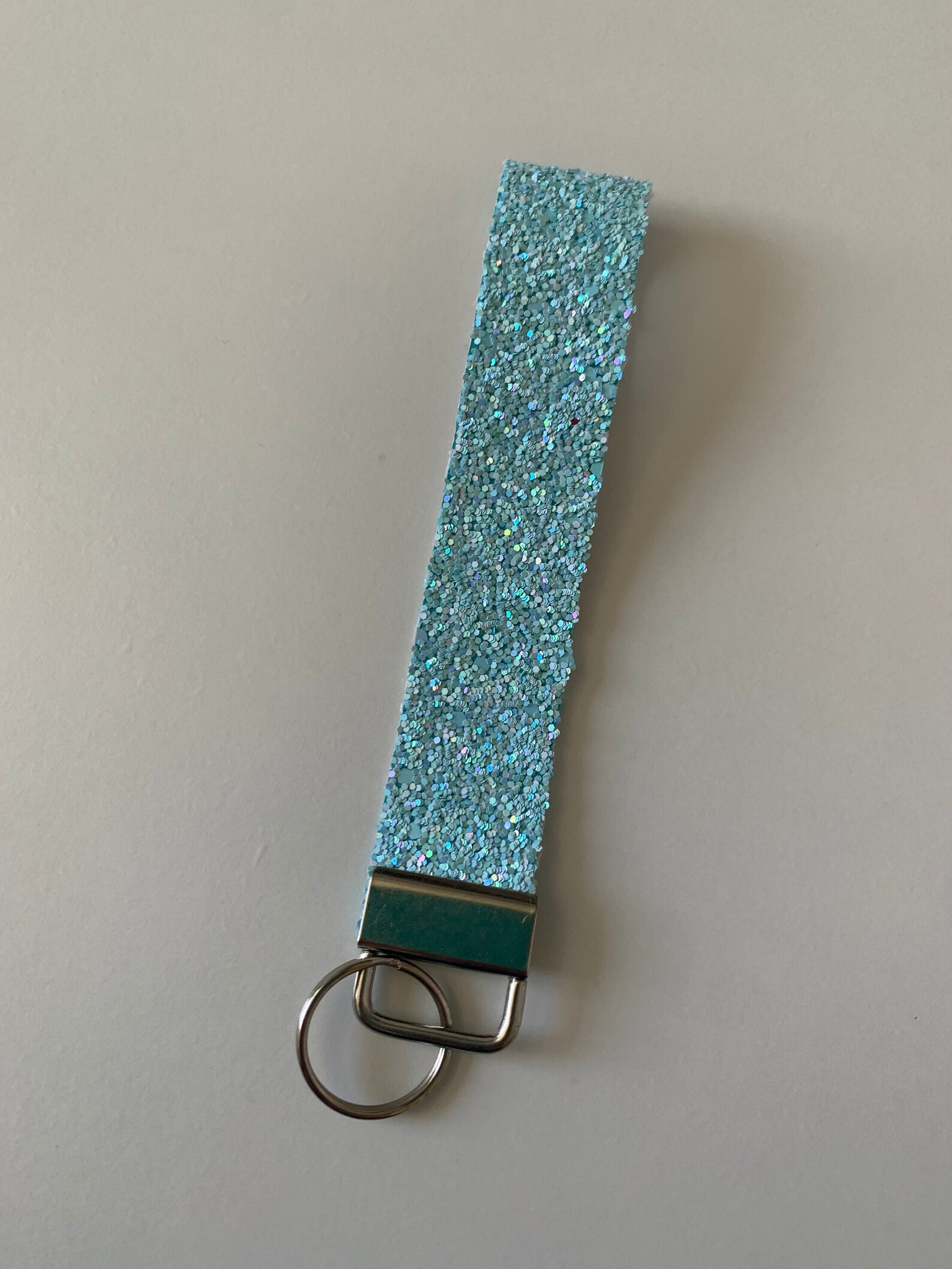Faux Leather Glitter Light Blue Key Fob - Etsy