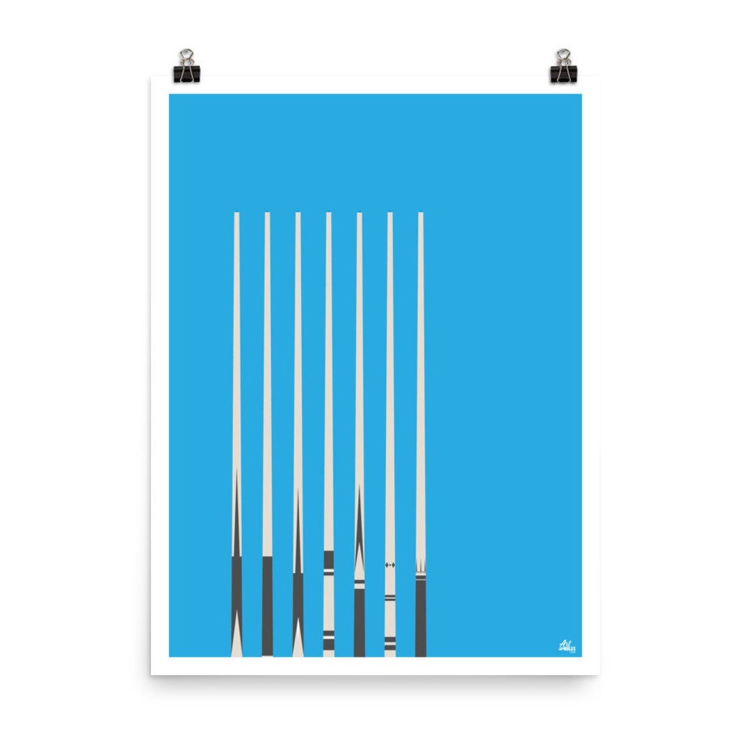 Pool Cues Illustration - Poster - Game Room Art - Billiards Art - Man ...