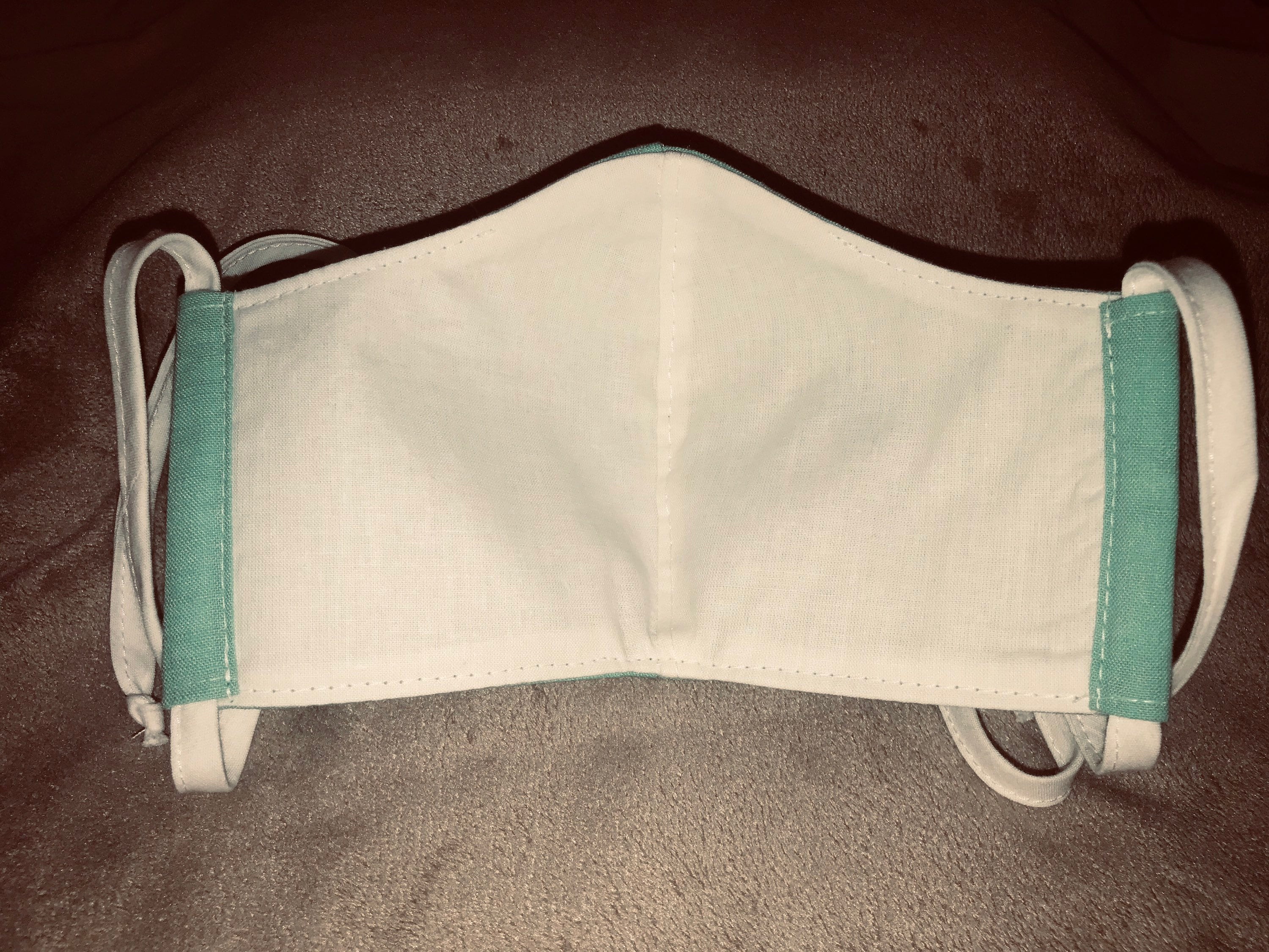 Teal Fabric Washable Face Mask With Adjustable Ties With Nose | Etsy