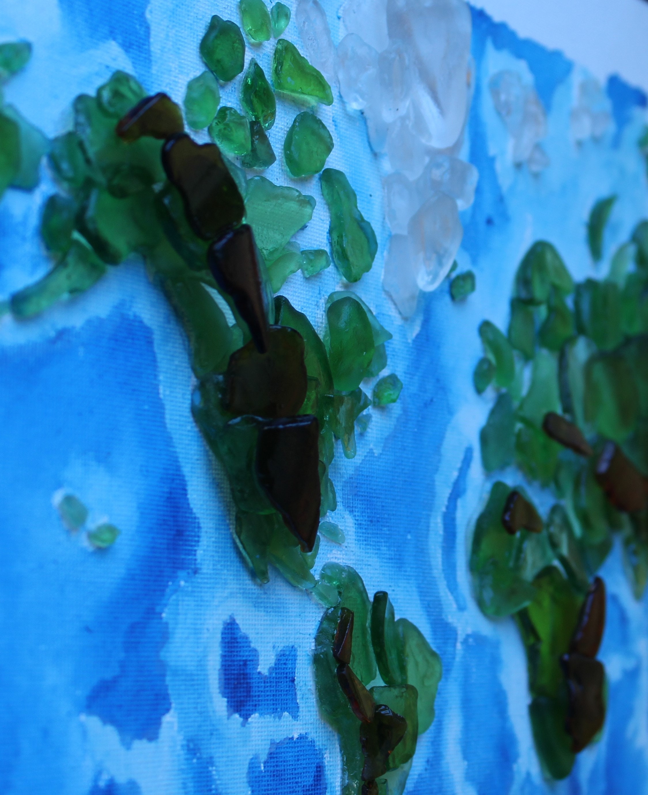 Sea Glass World Topographic Map - Eco Art: 3-D View of the World ...