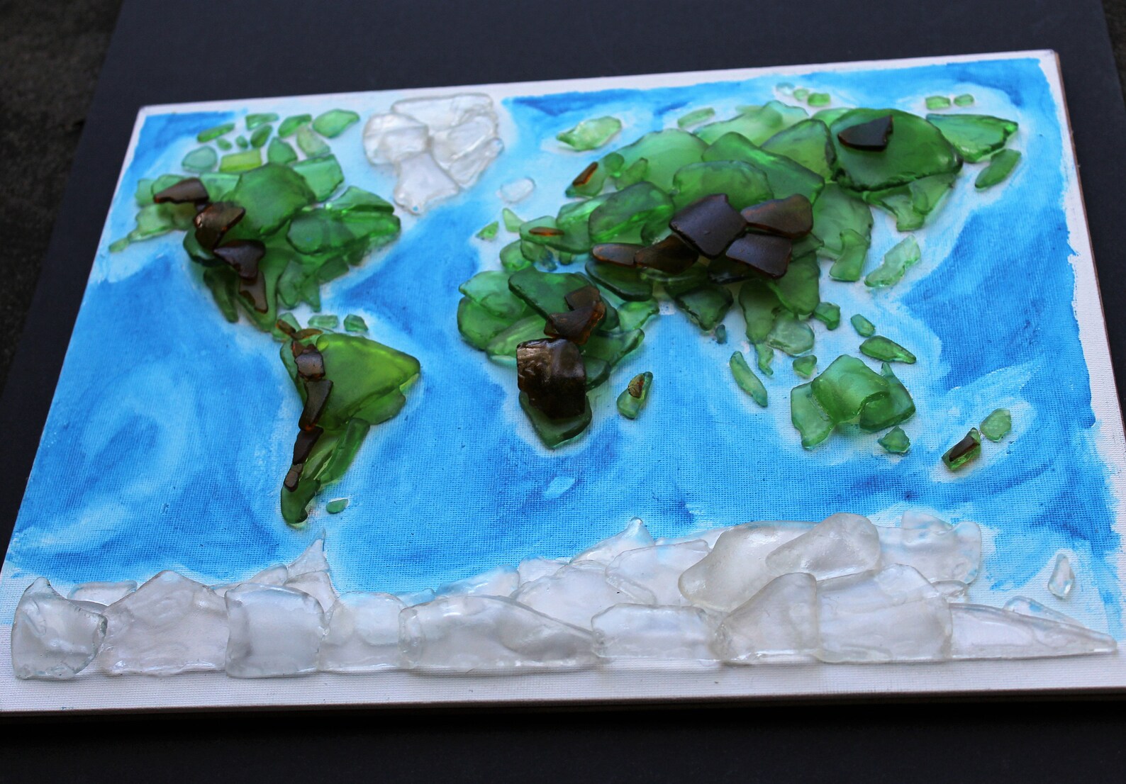 Sea Glass World Topographic Map - Beautiful 3-D View of the World ...