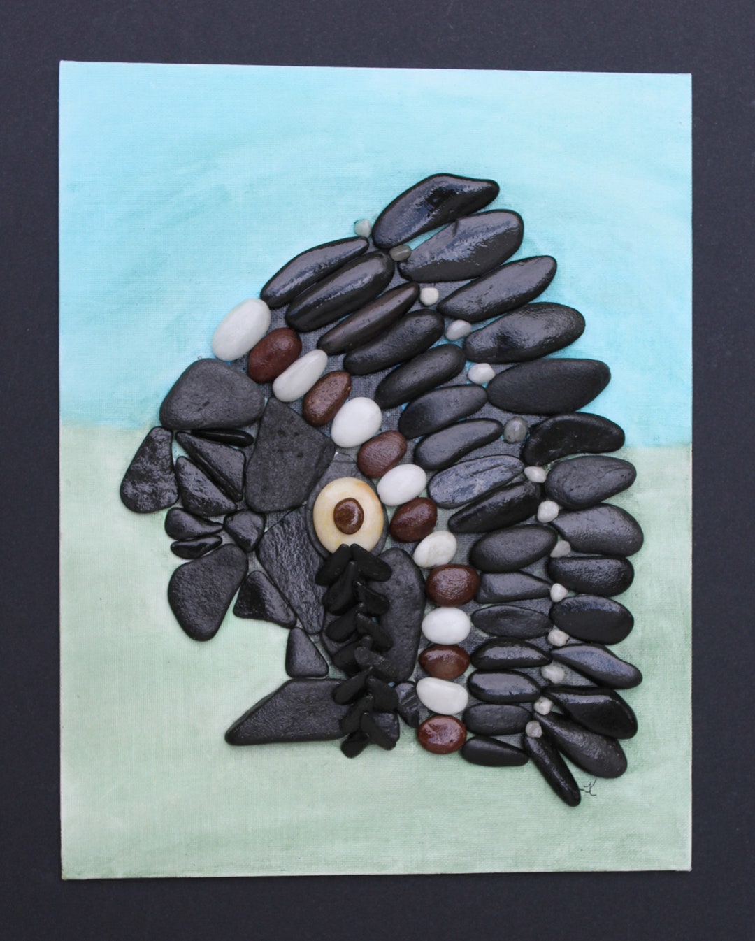 Narragansett Native American Chief - Rhode Island Pebble Art - Etsy