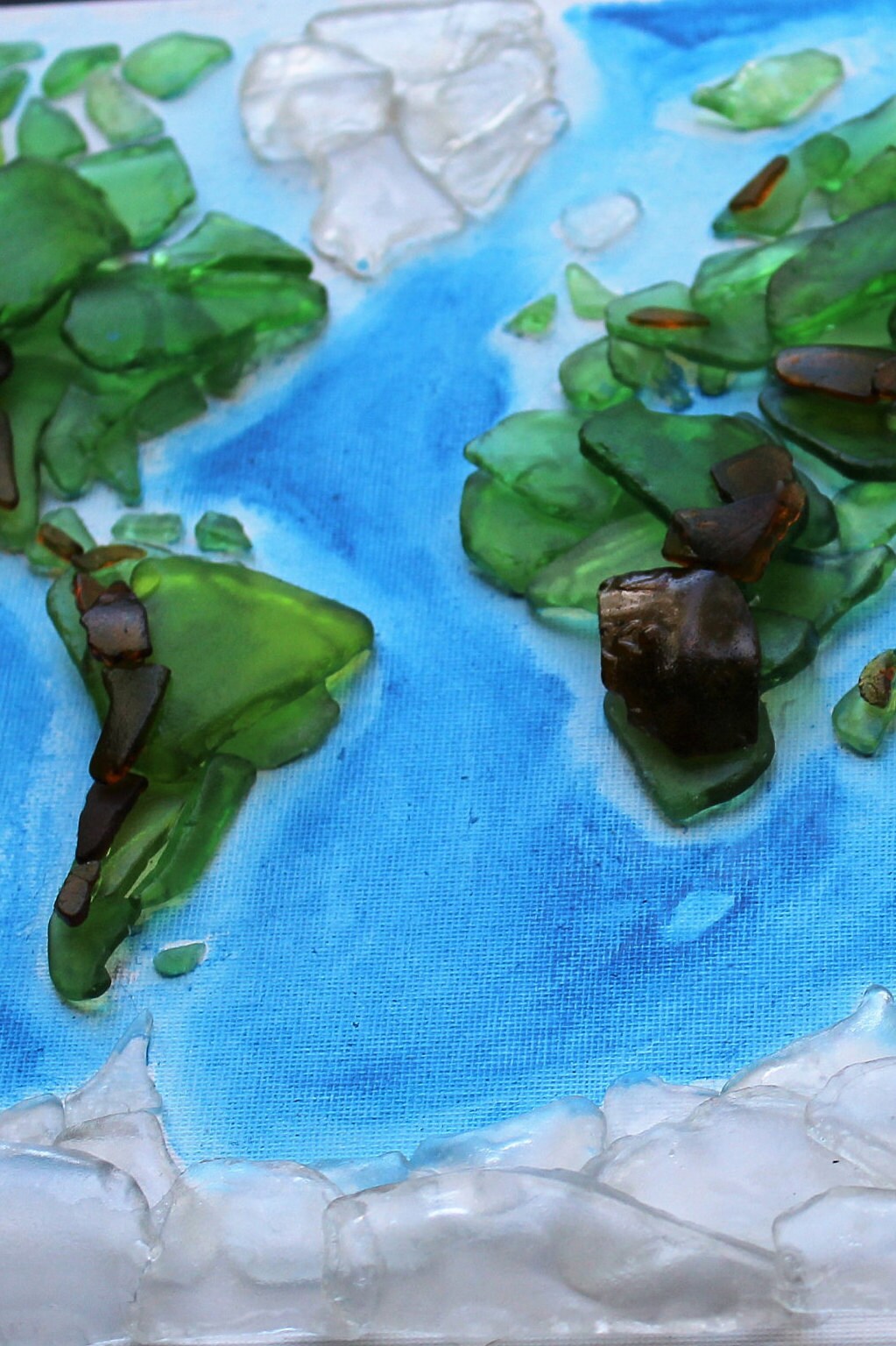 Sea Glass World Topographic Map - Beautiful 3-D View of the World ...