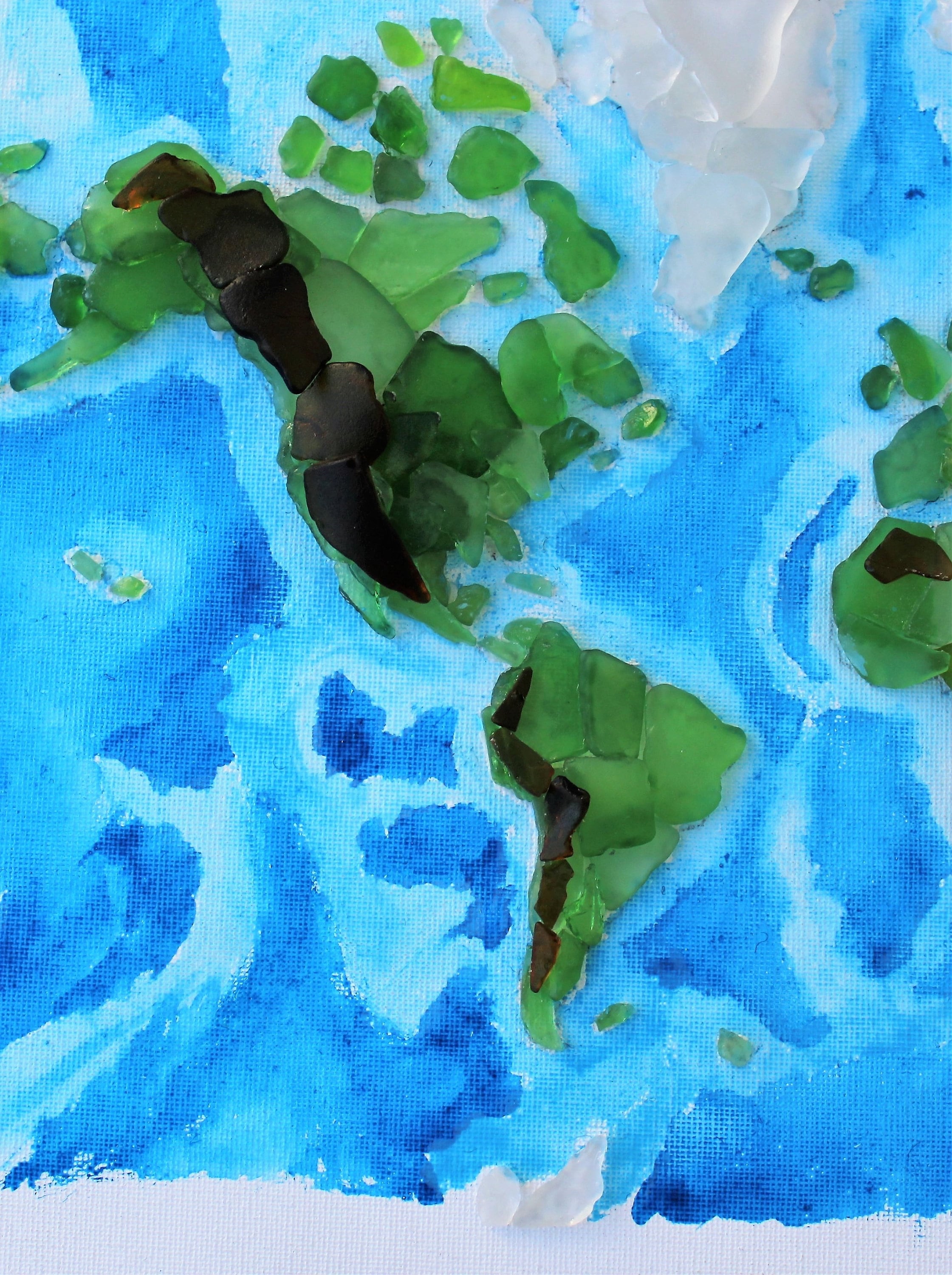 Sea Glass World Topographic Map - Eco Art: 3-D View of the World ...