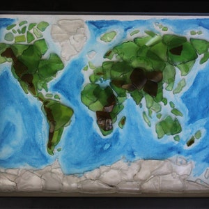 Sea Glass World Topographic Map - Beautiful 3-D View of the World ...