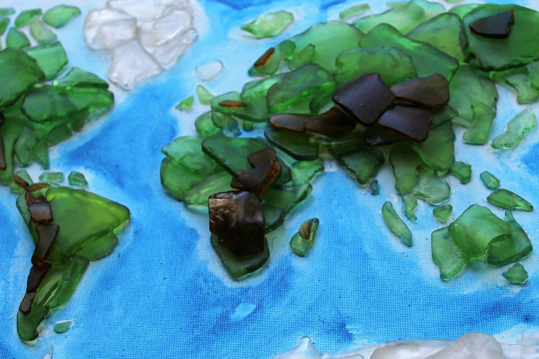 Sea Glass World Topographic Map - Beautiful 3-D View of the World ...
