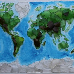 Sea Glass World Topographic Map - Beautiful 3-D View of the World ...