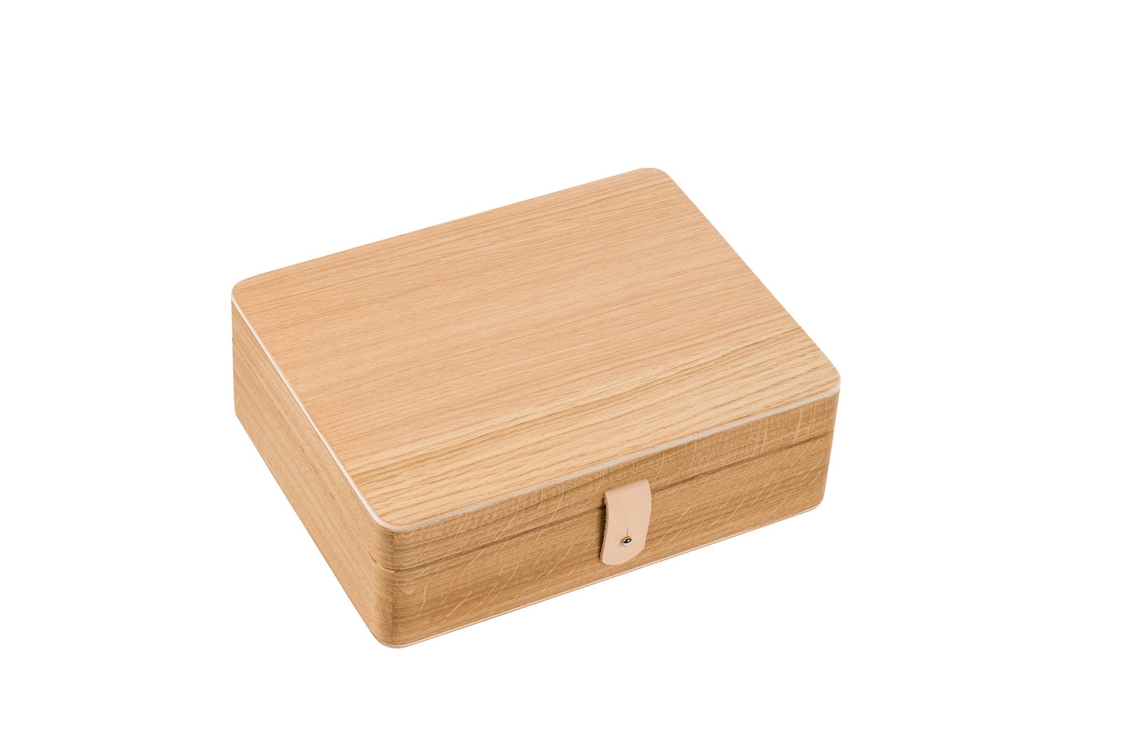 Box for 6 Watches in Solid Varnished Oak With 6 Lockers and Beige Felt ...