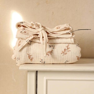 Small Leaves - Muslin Bedding Set - Etsy