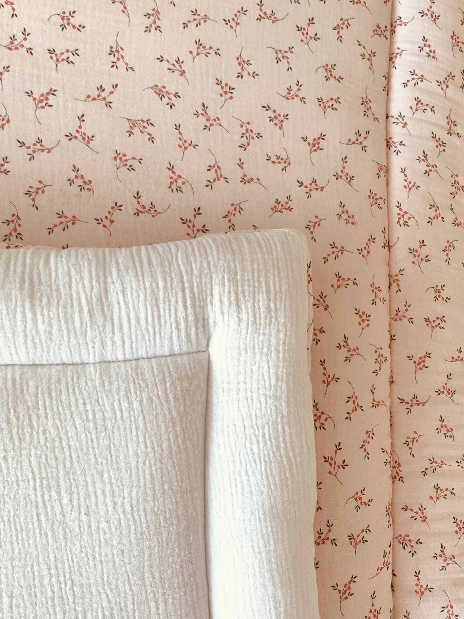 Pinky Natural Muslin Boxkleed Muslin Box Rug Play Mat | Etsy