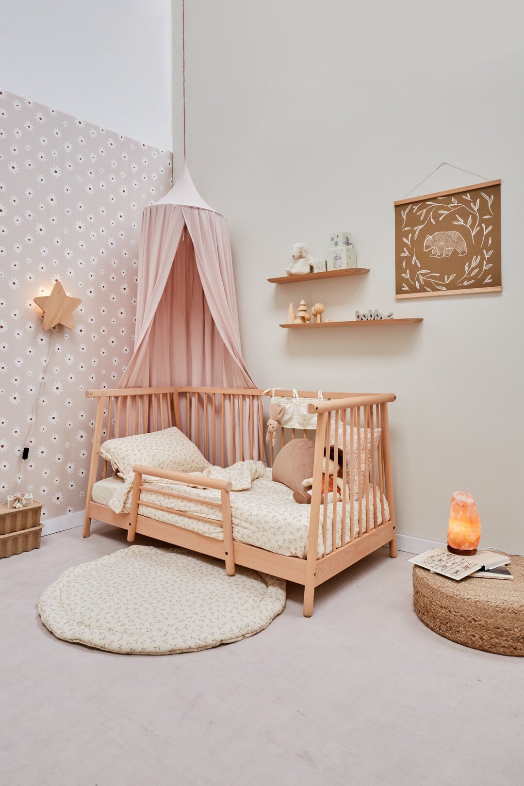 Crystal Rose Linen Canopy Light Pink Bed Canopy Bedhemel - Etsy