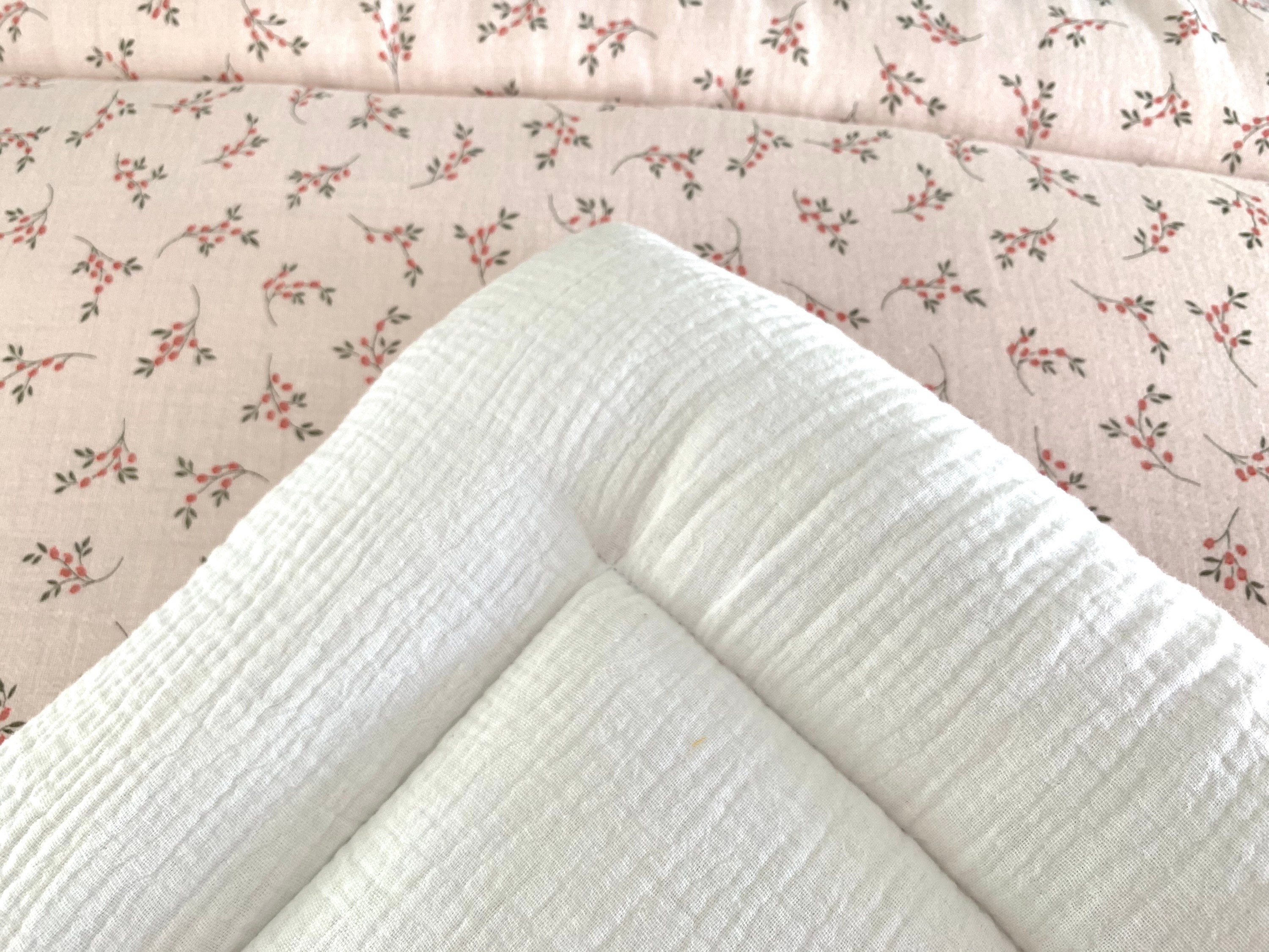 Pinky Natural Muslin Boxkleed Muslin Box Rug Play Mat | Etsy