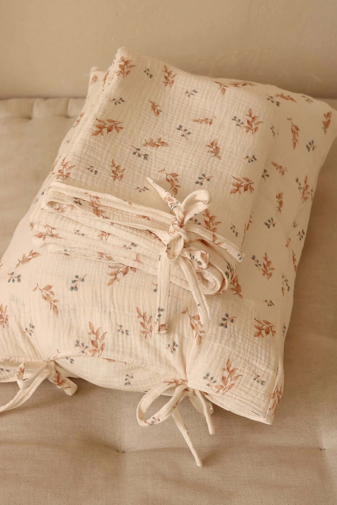 Small Leaves - Muslin Bedding Set - Etsy
