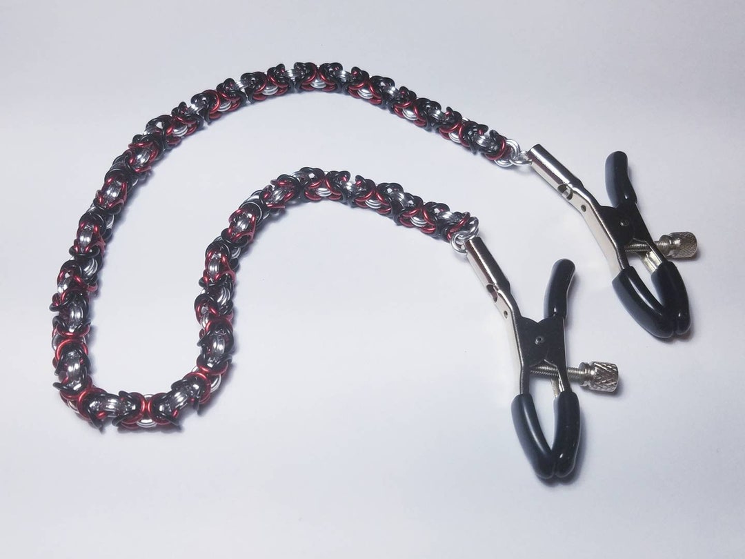 Red, Black, and Silver Byzantine Nipple Clamps - Etsy