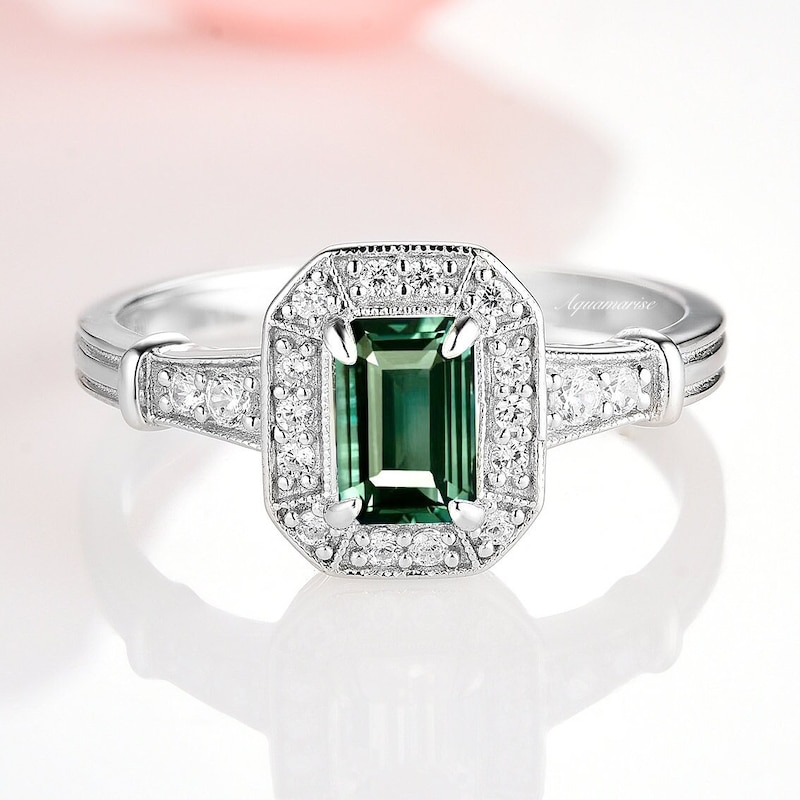 Forest Teal Sapphire Ring - Etsy