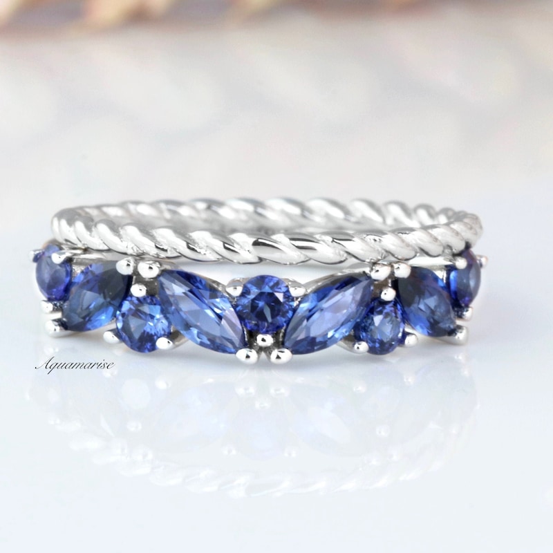 Sapphire Stack Ring - Etsy