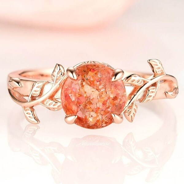 Orange Gemstone Ring - Etsy