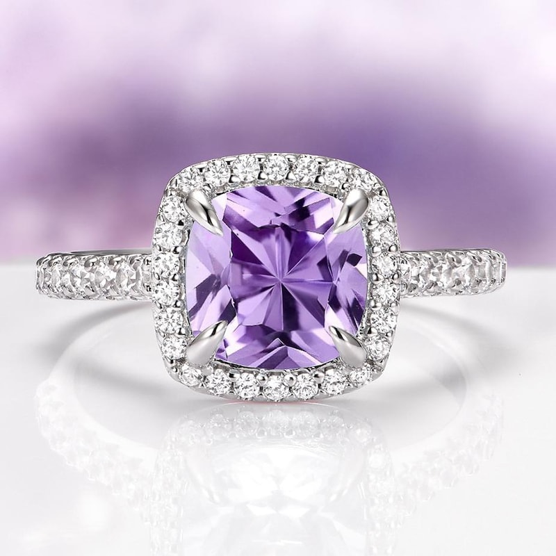 Amethyst Engagement Ring - Etsy