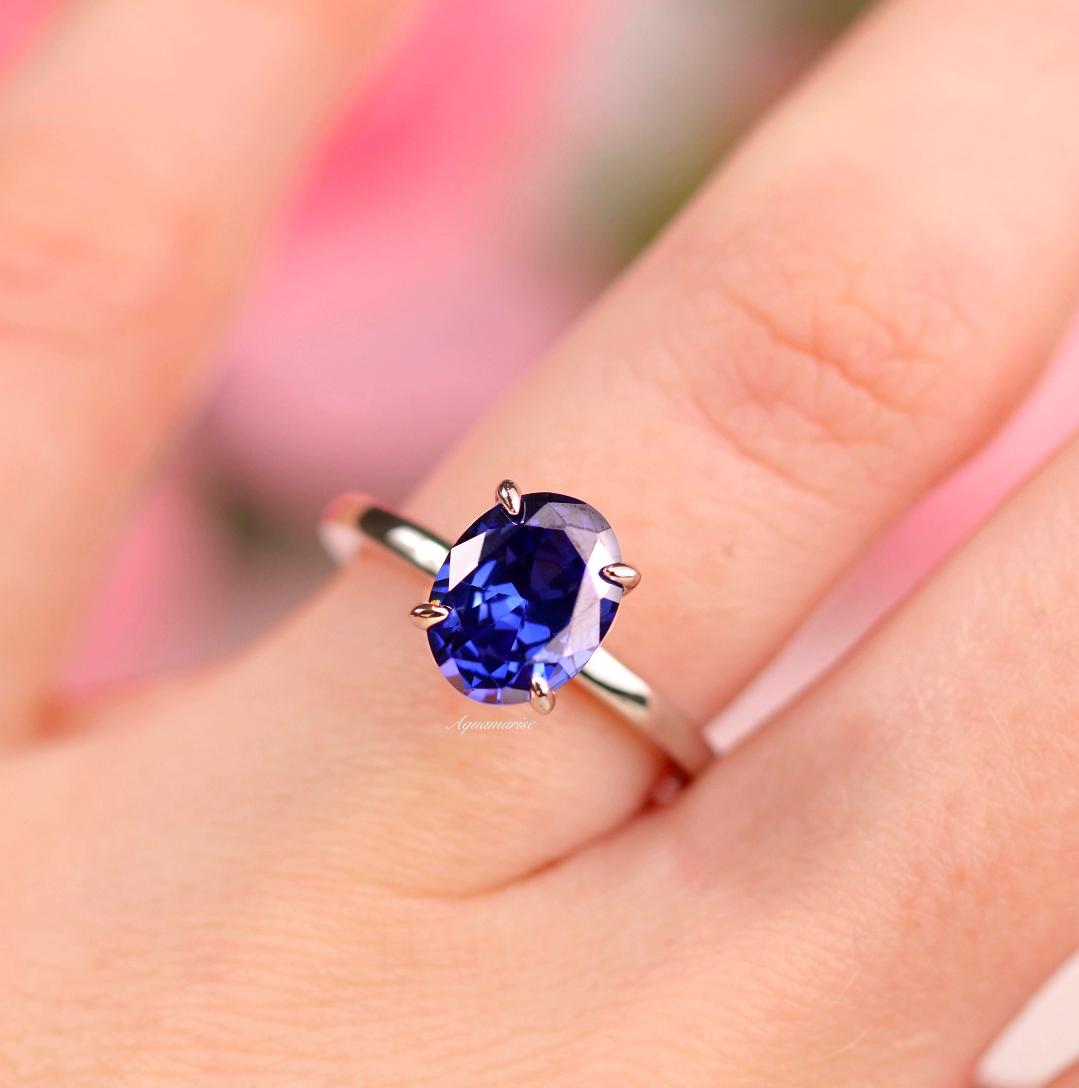 2CT Solitaire Tanzanite Ring Sterling Silver Ring Oval Cut - Etsy