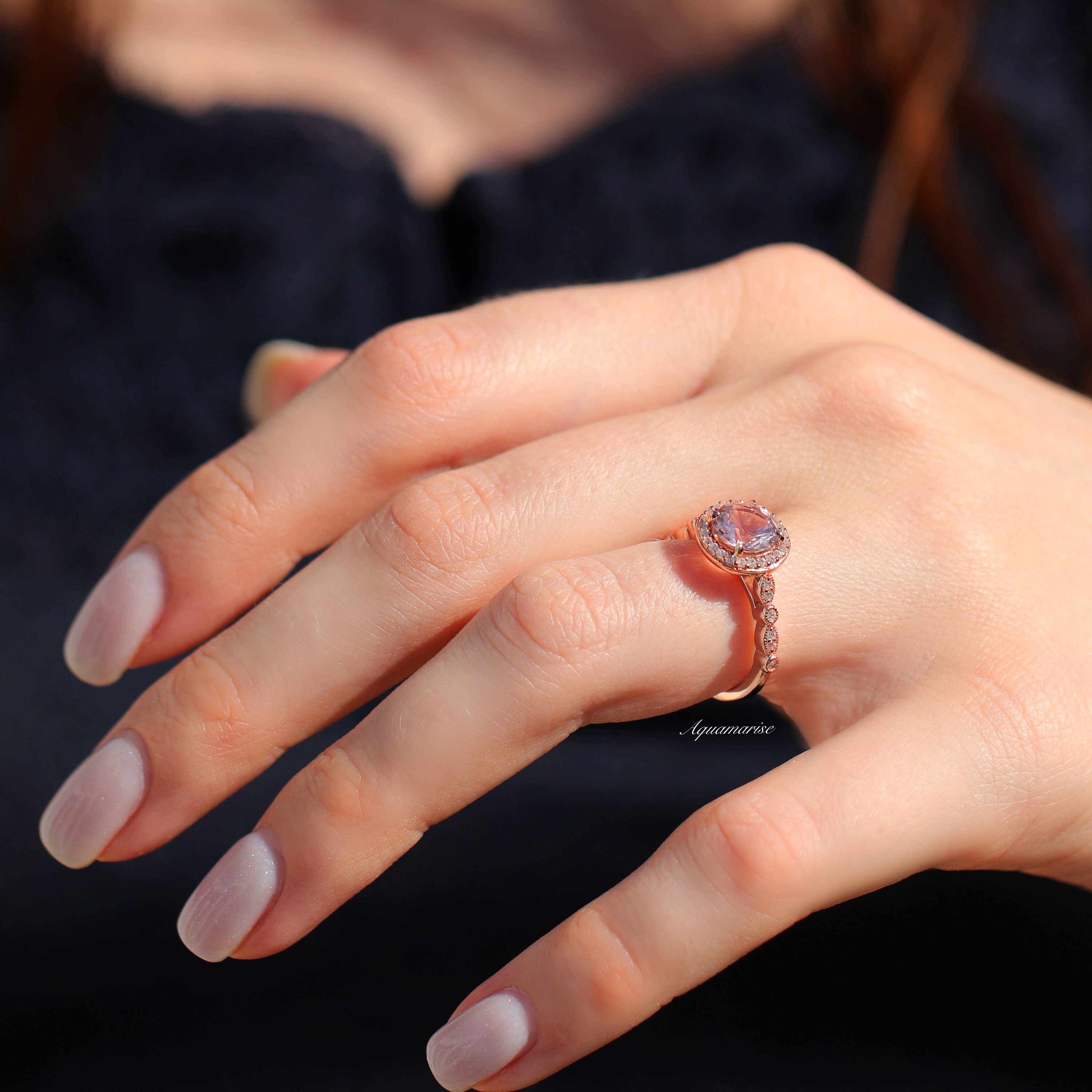 Vintage Peachy-pink Morganite Ring 14K Rose Gold Vermeil Ring - Etsy