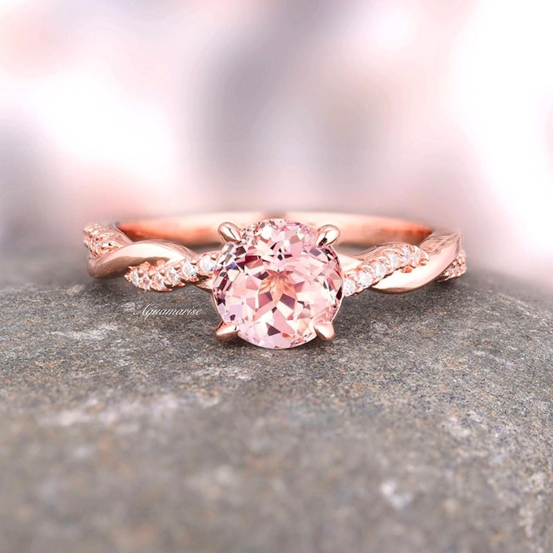 Gold Twist Ring Pink - Etsy