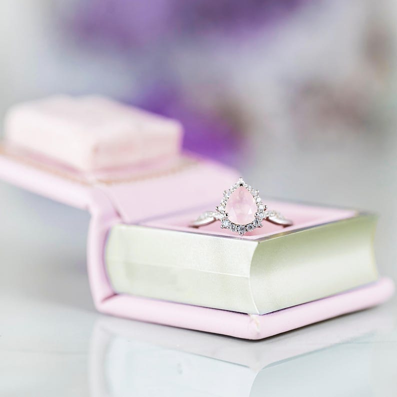 Dawn Court Book Ring Box – ACOTAR Inspired Rose Glow Pink Proposal Box ...