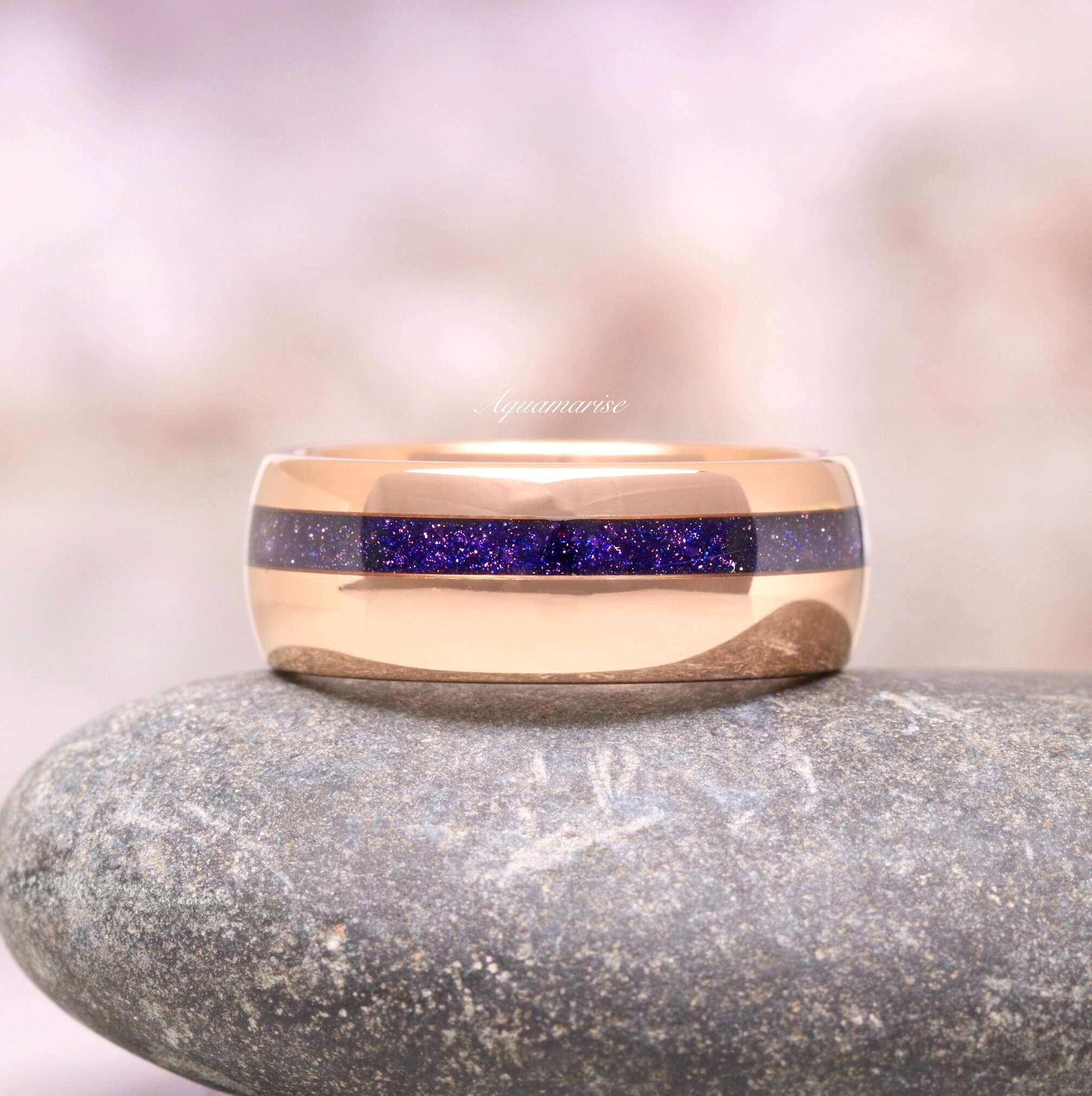Starry Night Couples Ring Set- His and Hers Orion Nebula Wedding Band ...